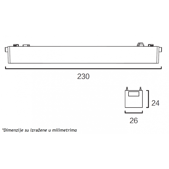 Magnetic led slim šinska svetiljka u crnoj boji snage 12W, 3000K.