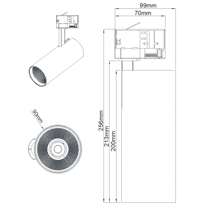LED REFLEKTOR ŠINSKI JM 4070 CRNI TROFAZNI