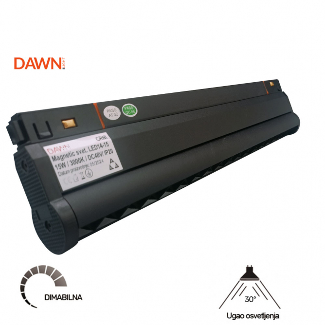 Magnetic šinska ugradna led svetiljka snage 15W