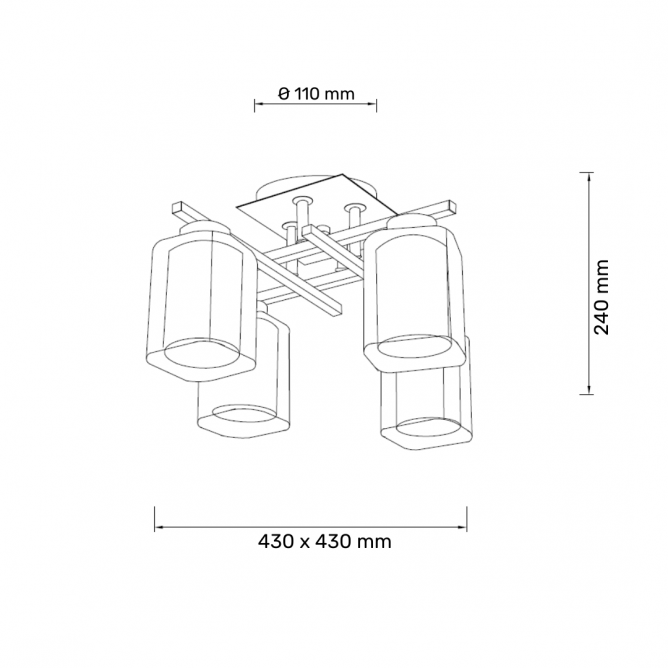 TALIA 53 LUSTER 4*E27 SIVA